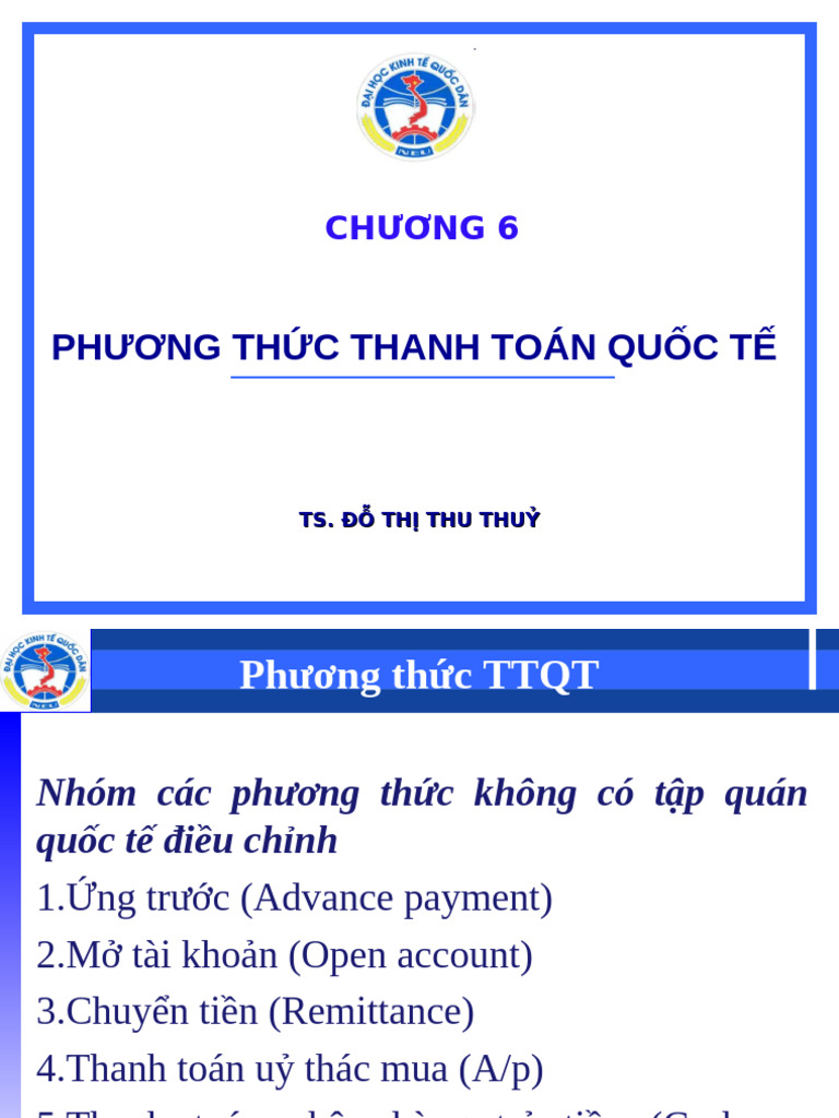 Chương 6. PHƯƠNG THỨC TTQT | PDF