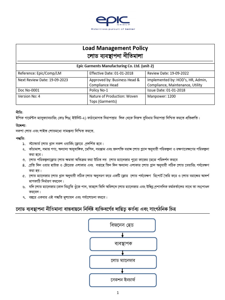 Load MGT Policy - EGMCL-2 | PDF