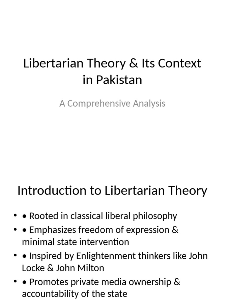 Libertarian Media Theory in Pakistan | PDF | Freedom Of The Press | Freedom Of Speech