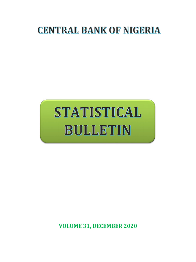 CBN Statistical Bulletin 2020 Edition | PDF | Gross Domestic Product ...