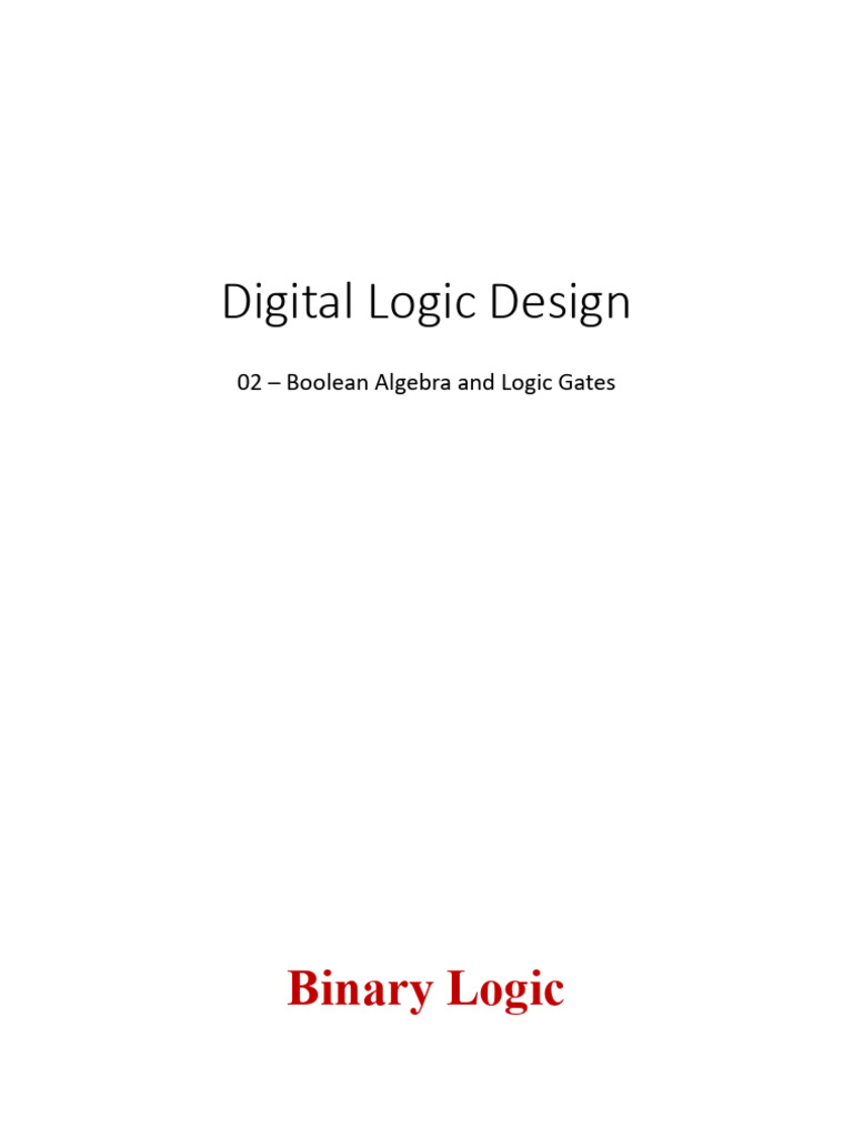 3 - Boolean Algebra and Logic Gates | PDF | Logic Gate | Boolean Algebra