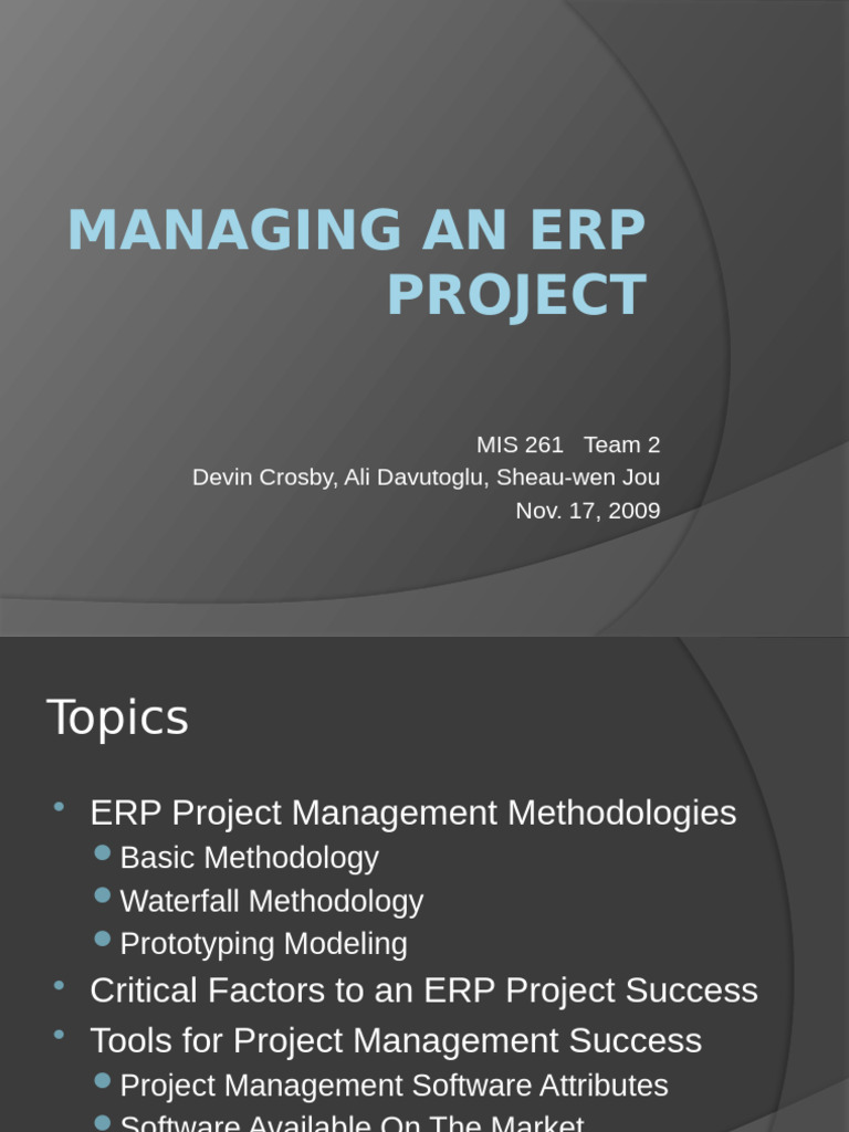 ERP Project Management Essentials | PDF | Project Management | Enterprise Resource Planning