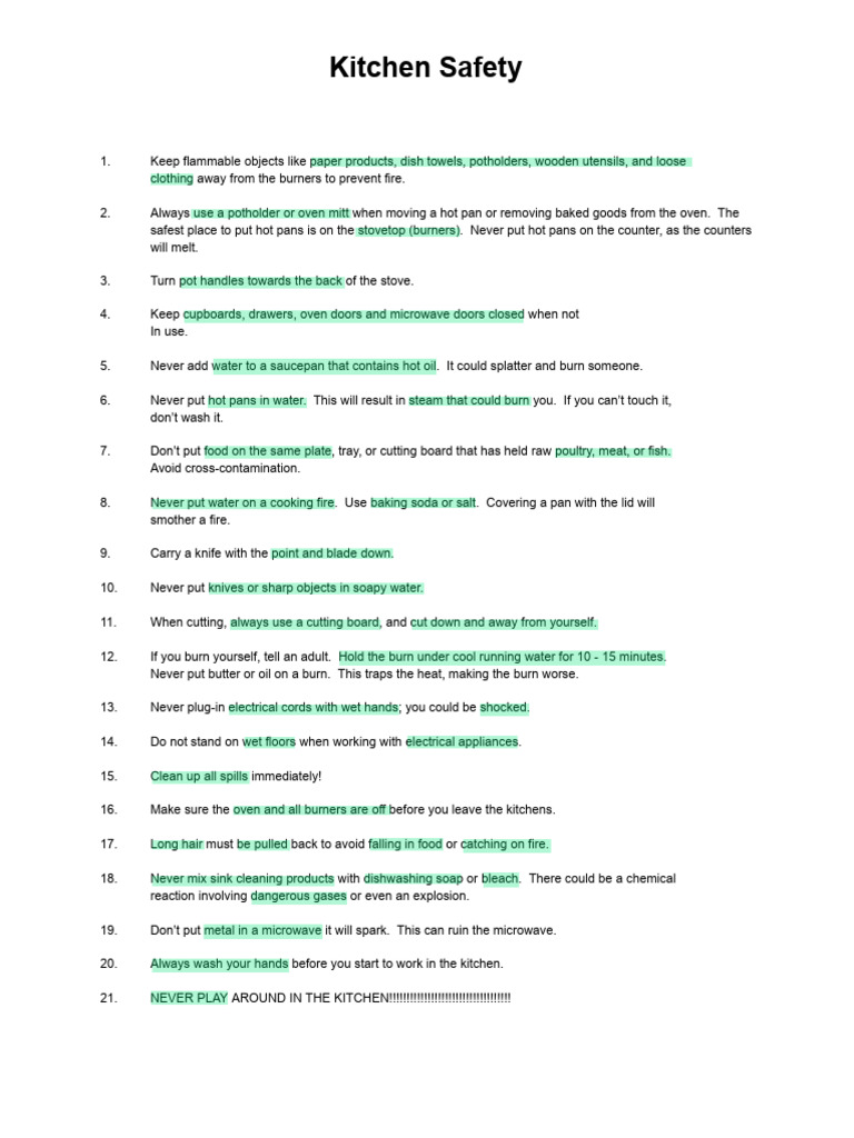 Trinh Steven - Kitchen Safety - Google Docs | PDF