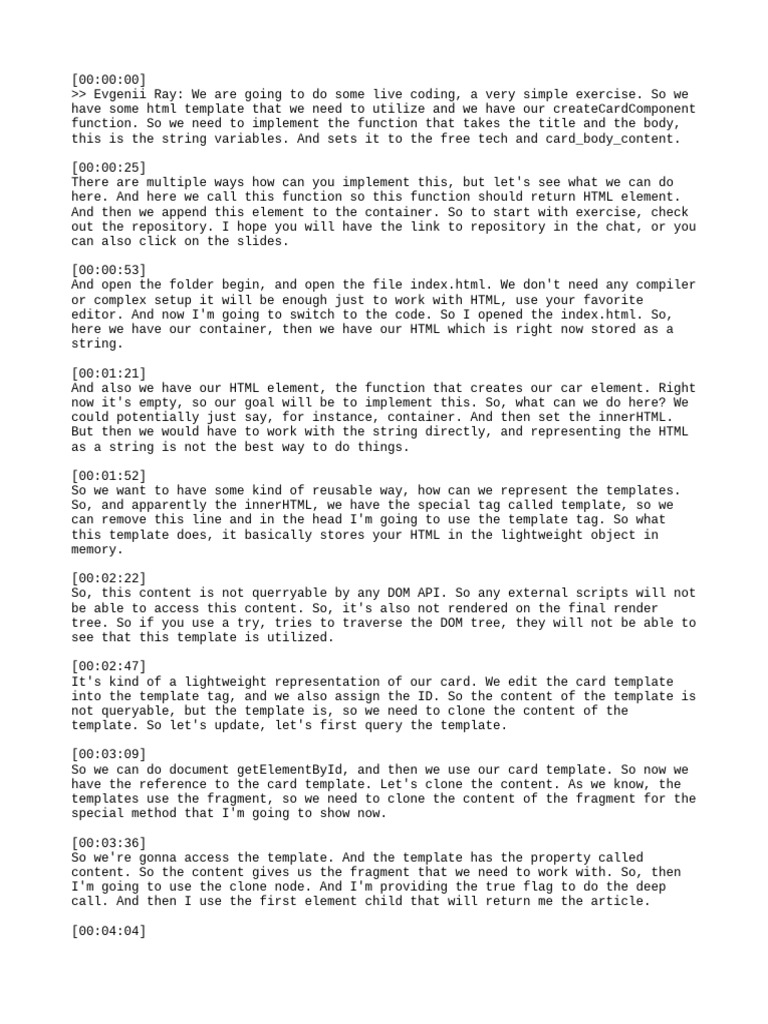 9 Dom Templating Exercise | PDF | Document Object Model | Computer ...