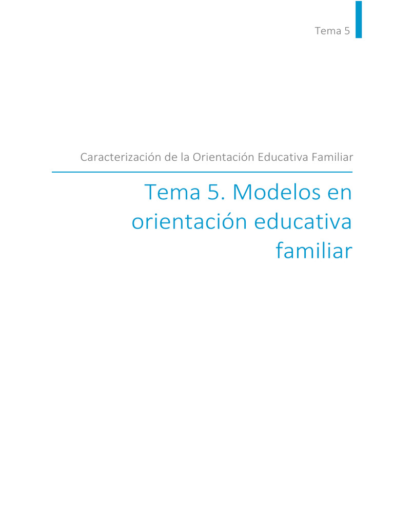 Tema 5. Modelos en Orientación Educativa Familiar | PDF | Toma de decisiones | Diseño