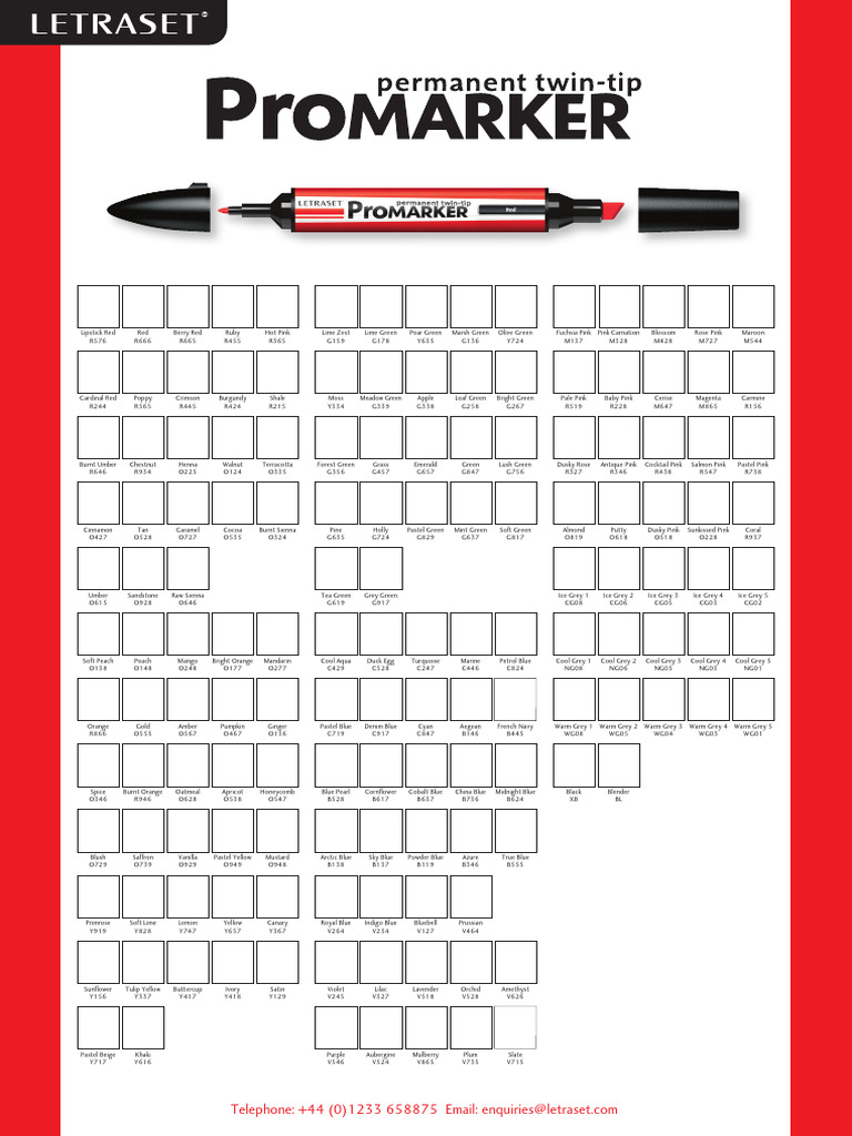 Pro Marker Col Chart 148 Blank | PDF | Color | Rainbow