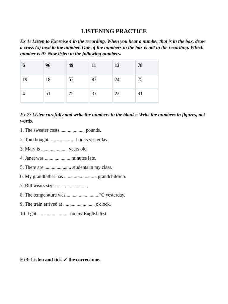 Ielts Listening Practice Exercises Pdf