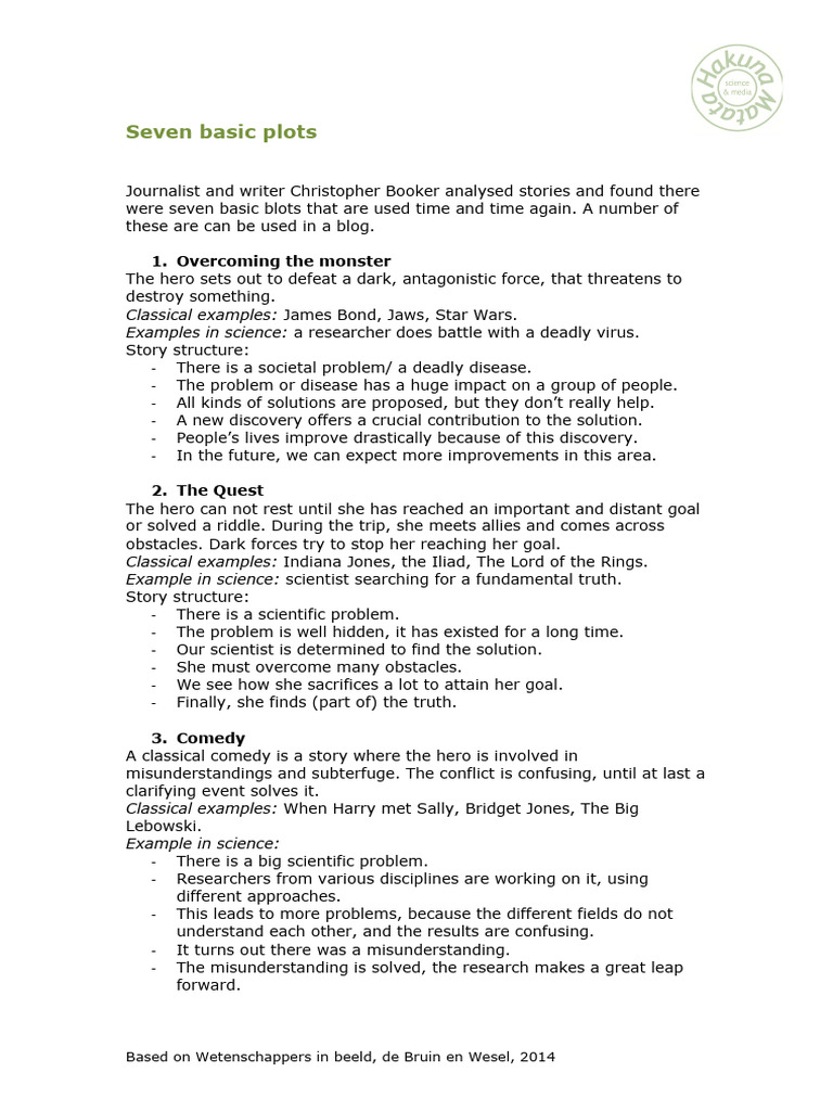 Seven basic plots handout opgemaakt | PDF