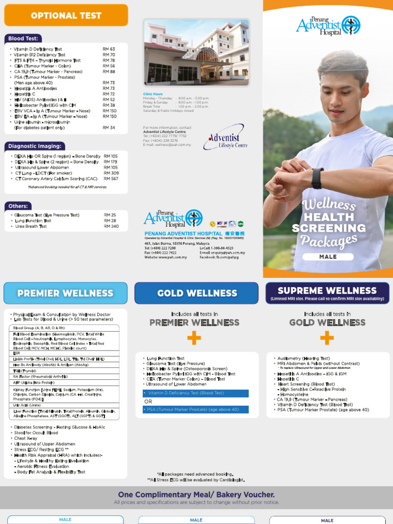 Wellness Packages Brochure 2025 Male | PDF