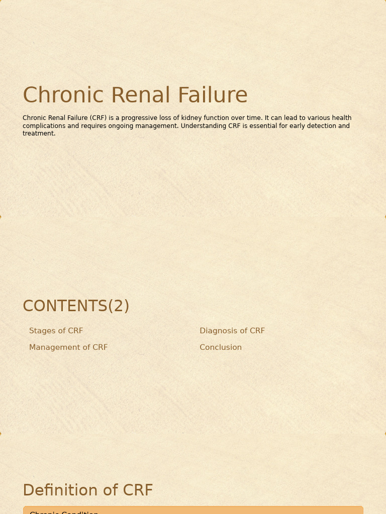 Understanding Chronic Renal Failure | PDF | Chronic Kidney Disease | Kidney