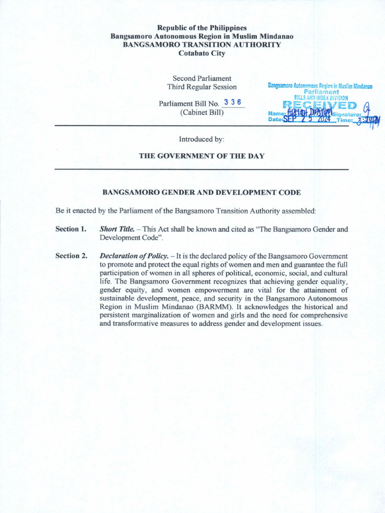 Barmm Gad Code | PDF