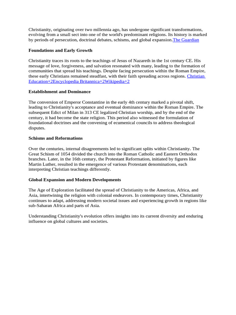 Evolution of Christianity | PDF