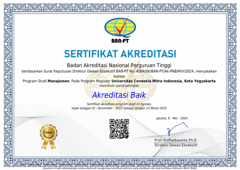 2024_Sertifikat_BAIK_Magister_Manajemen | PDF