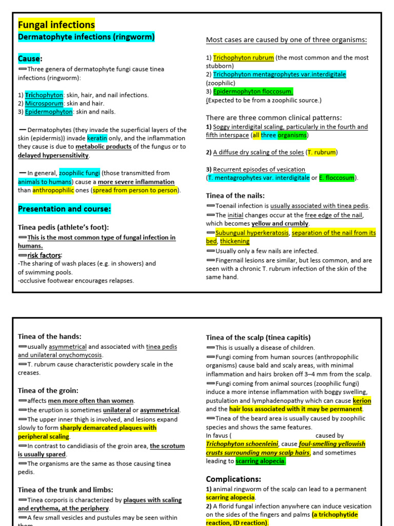 Fungal Infections and Infestations | PDF
