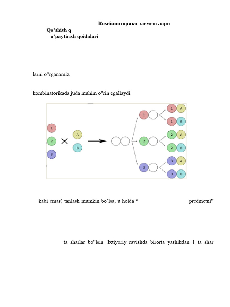 14-ma'ruza Kombinatorika masalalari tushunchasi | PDF