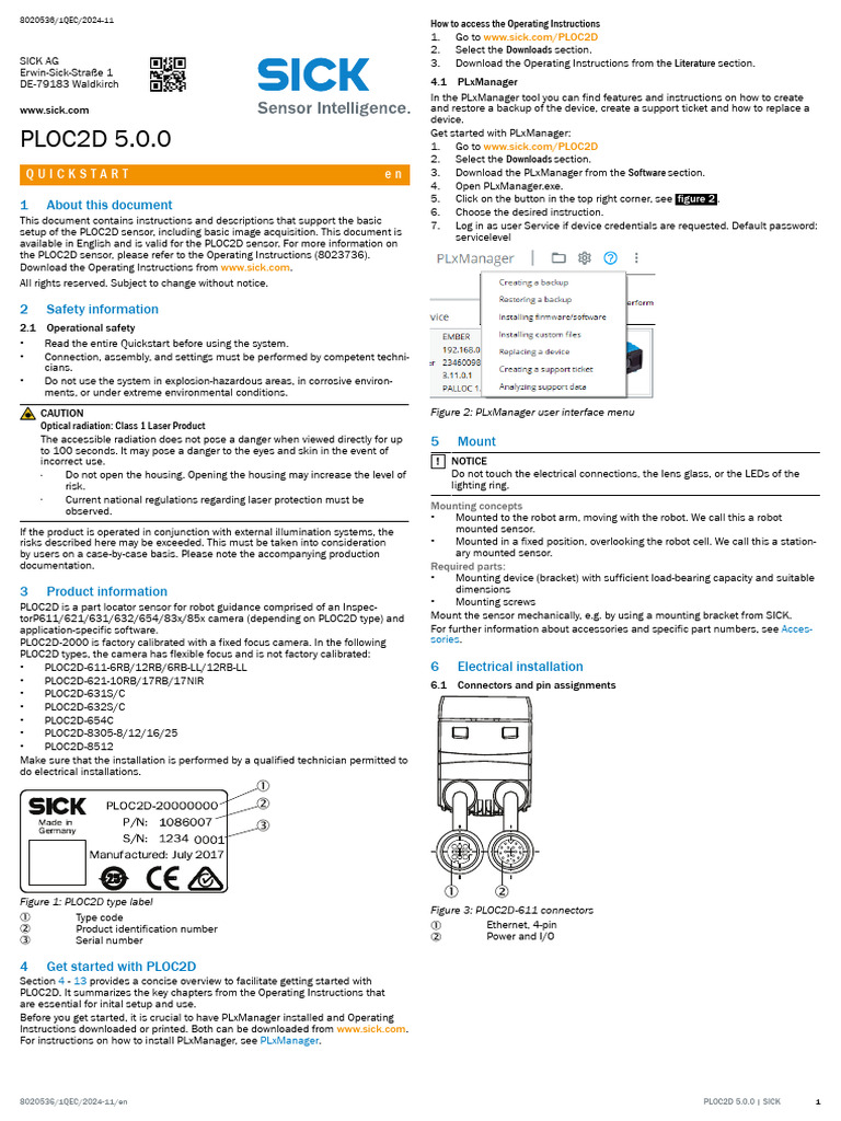 Quickstart PLOC2D en IM0085789 | PDF | Camera | Calibration