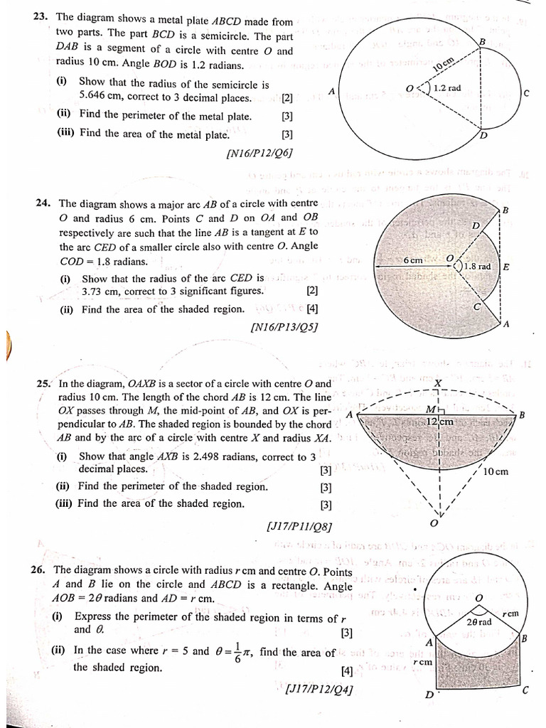 Circular Measure (A1 Maths) | PDF