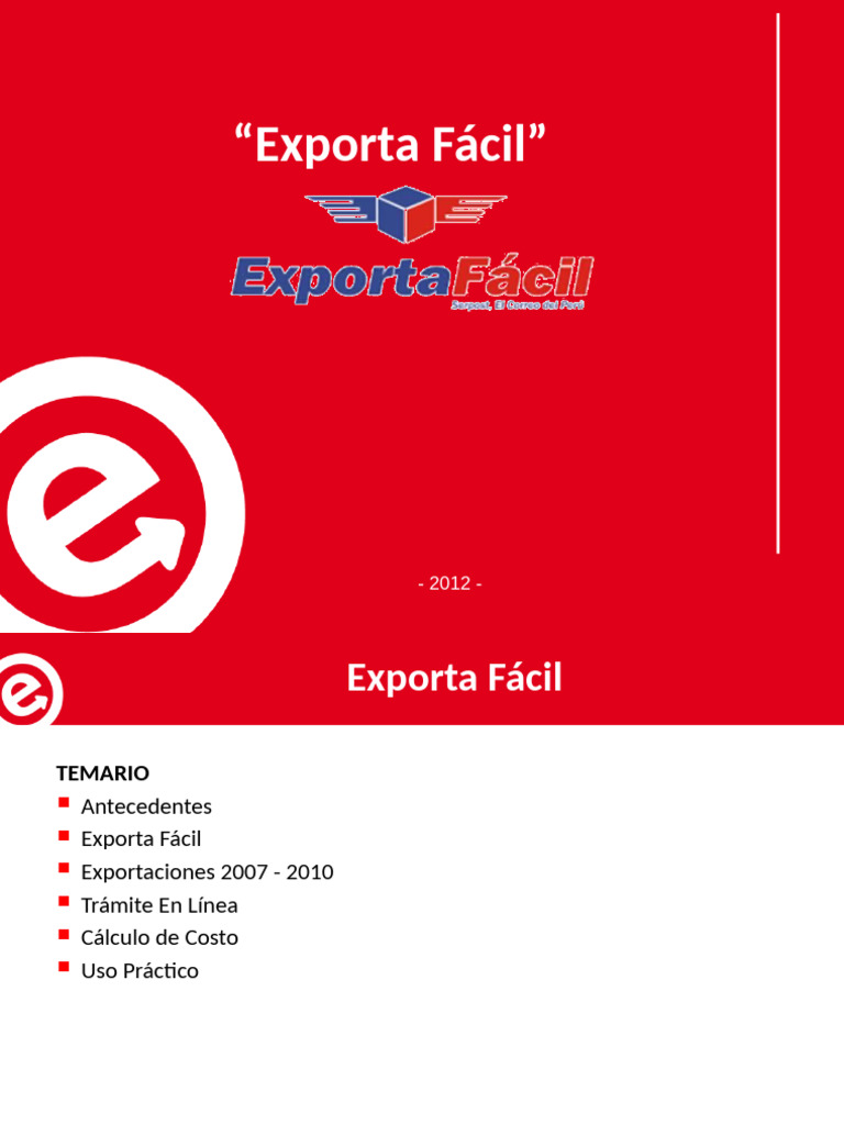 EXPORTA FACIL | PDF | El comercio internacional | aduana