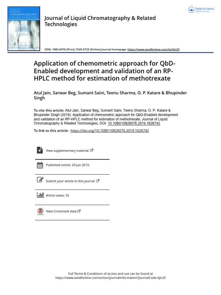 Application of chemometric approach for QbD-Enabled development and validation of an RP-HPLC ...