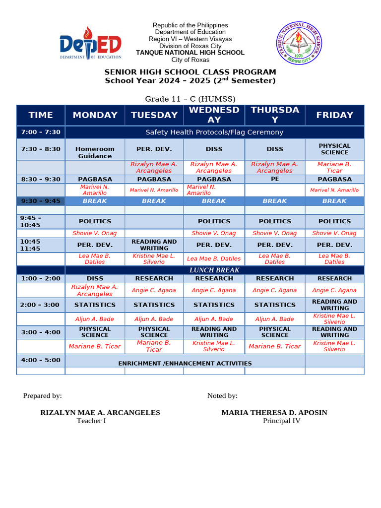 Grade 11 Humss C 2nd Sem Sy24 25 | PDF