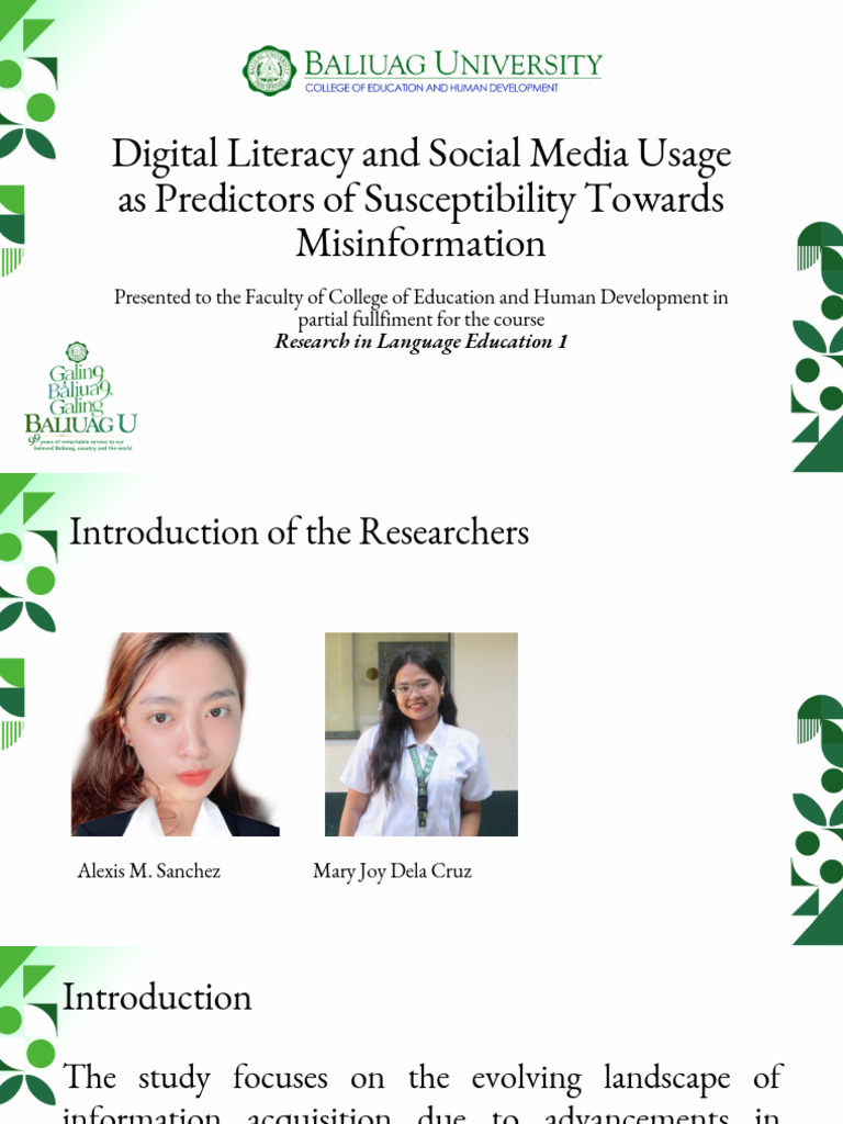 Digital Literacy and Social Media Usage influence Susceptibility ...