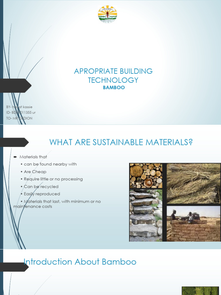 Sustainable Bamboo Building Technology | PDF | Soil | Bamboo