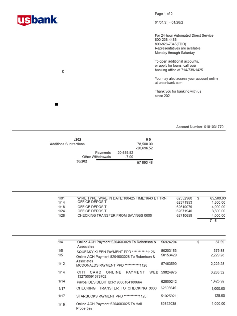 Union Bank Statement Overview | PDF | Debit Card | Banks
