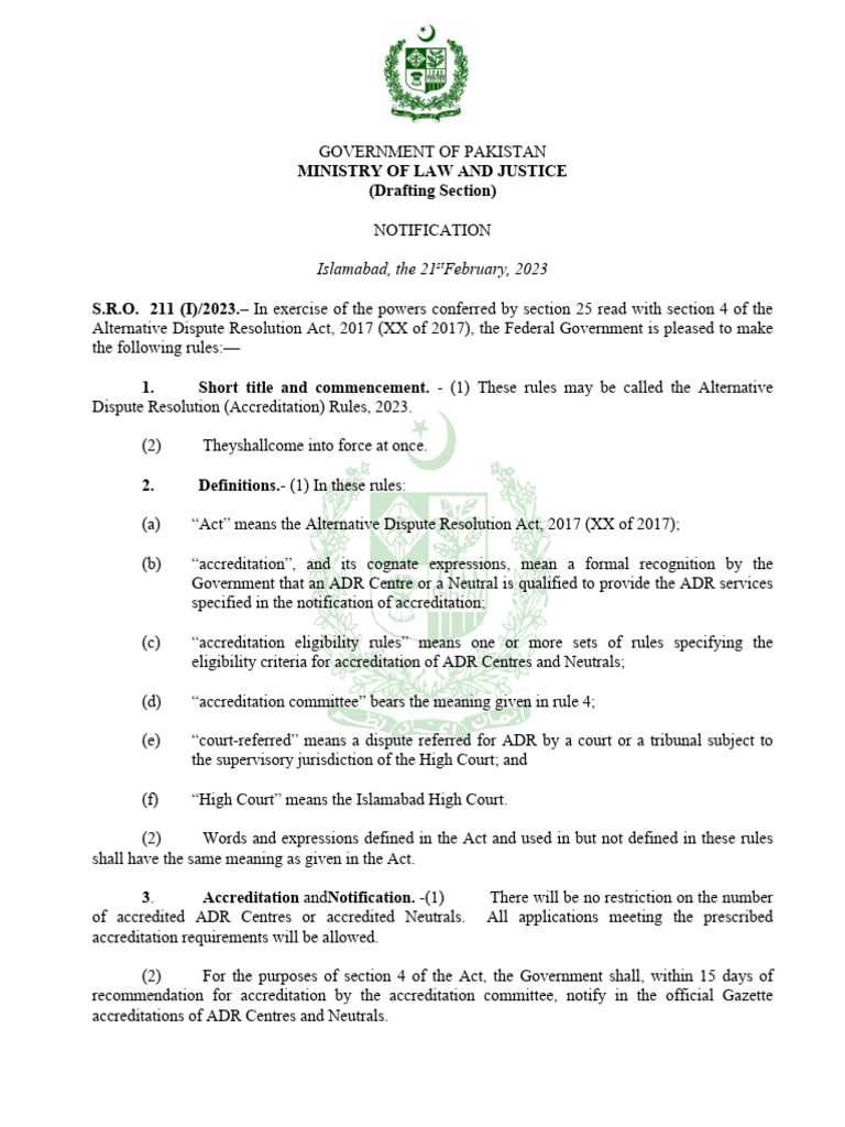 ADR Accreditation Rules 2027 | PDF | Alternative Dispute Resolution | Public Law