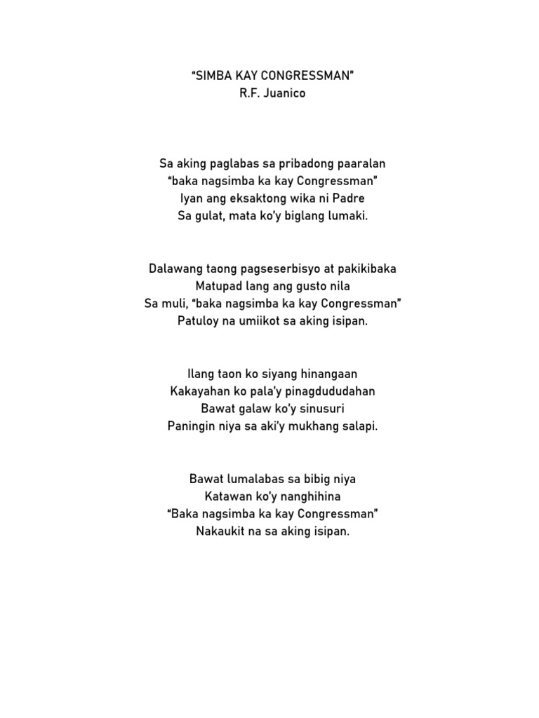 Tula - Simba Kay Congressman | PDF
