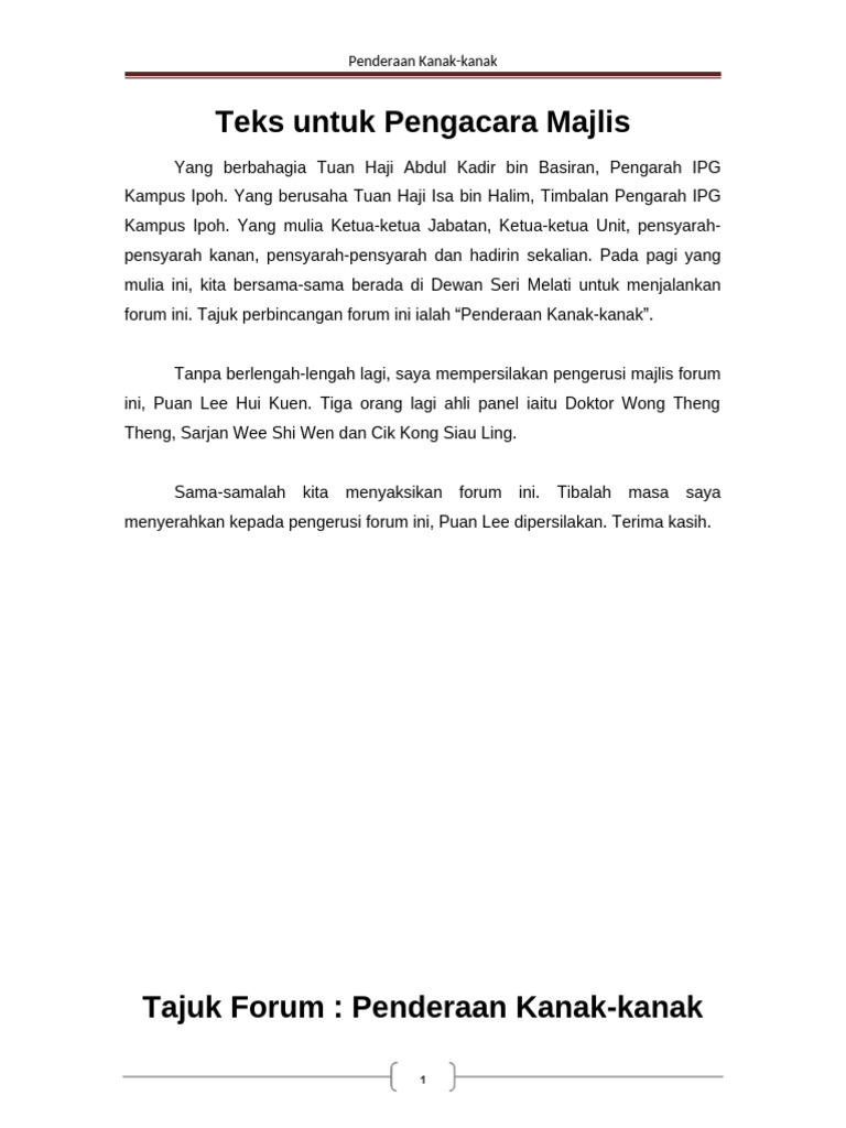 Penderaan Kanak-Kanak | PDF