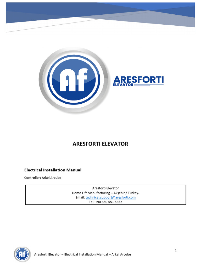 AF Homelift Electrical General Manual | PDF | Elevator | Transformer
