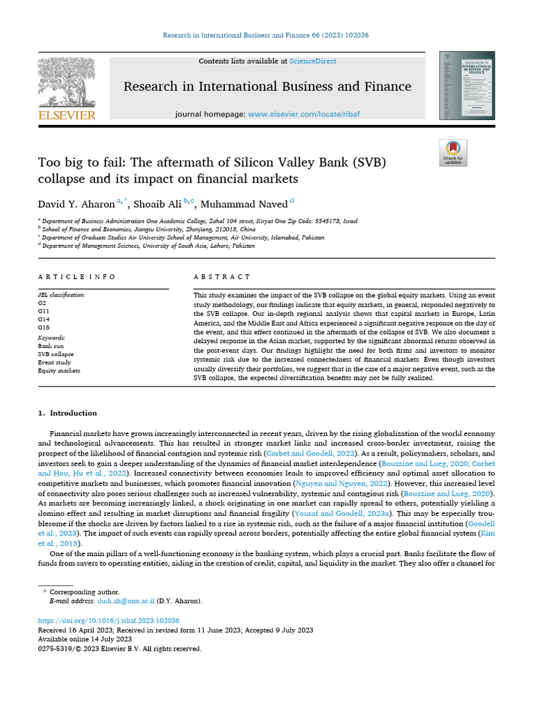 Too Big to Fail_The Aftermath of Silicon Valley Bank (SVB) Collapse ...
