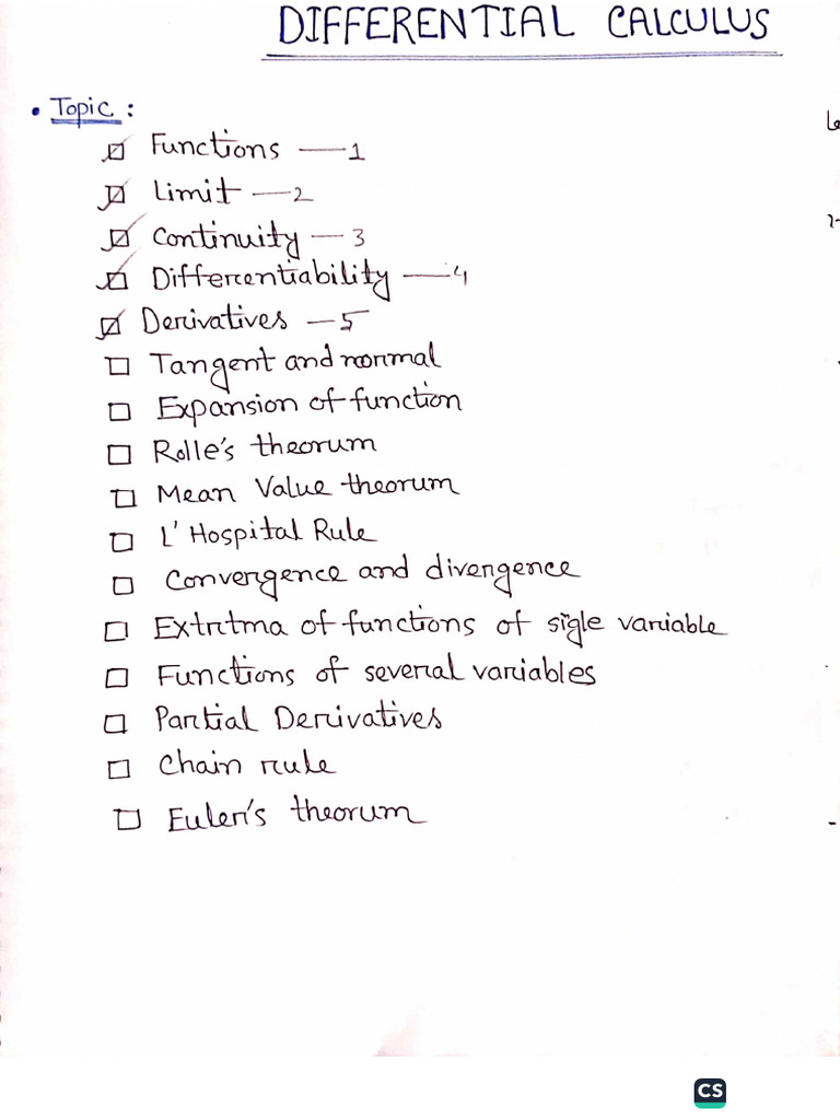 Math-Differential Calculus | PDF