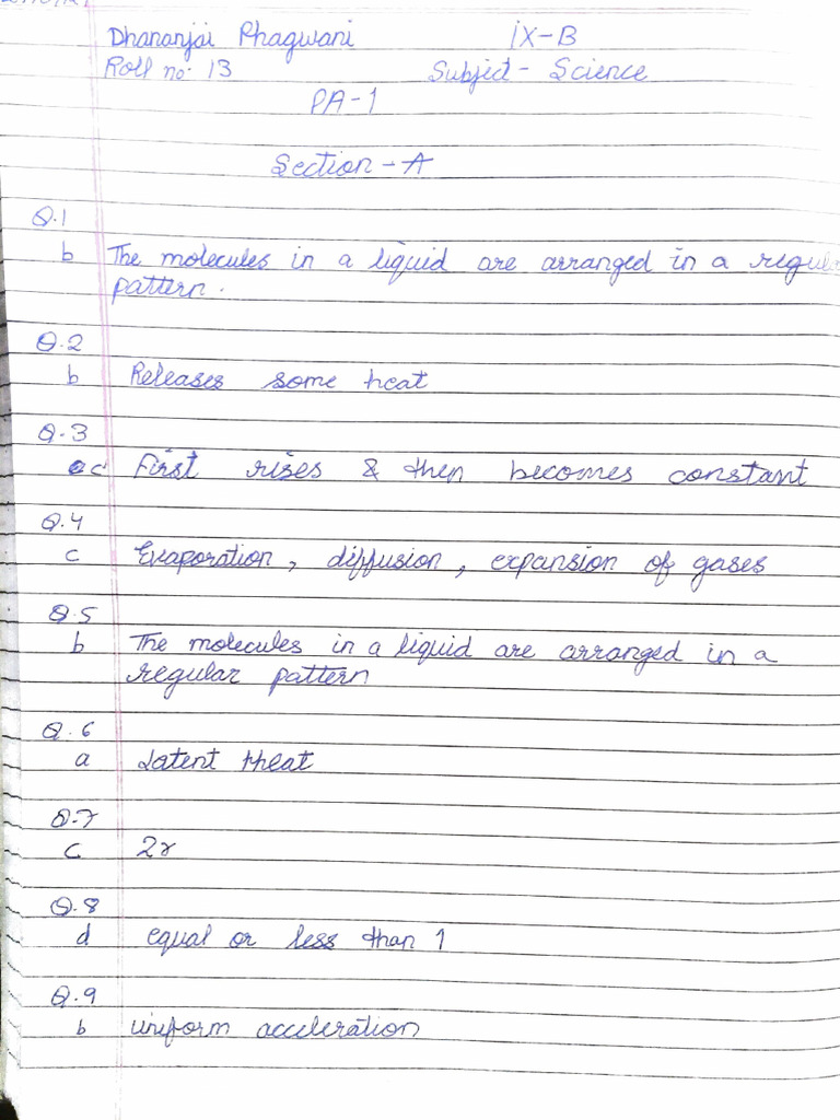 Science Test PA-1 | PDF