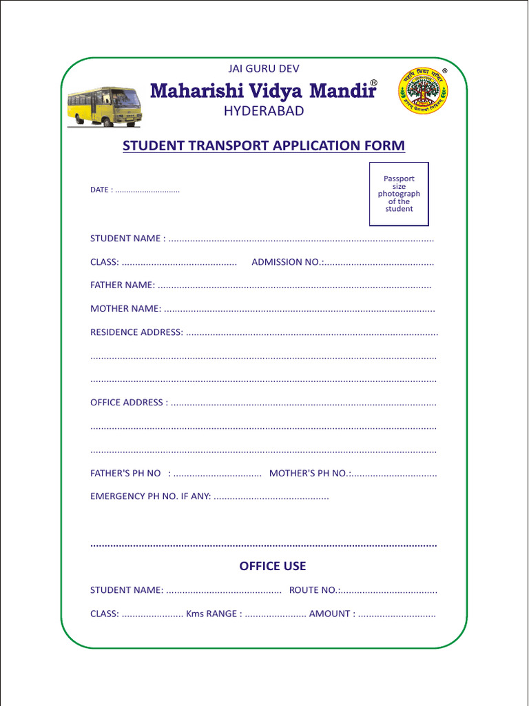 Transport application form | PDF