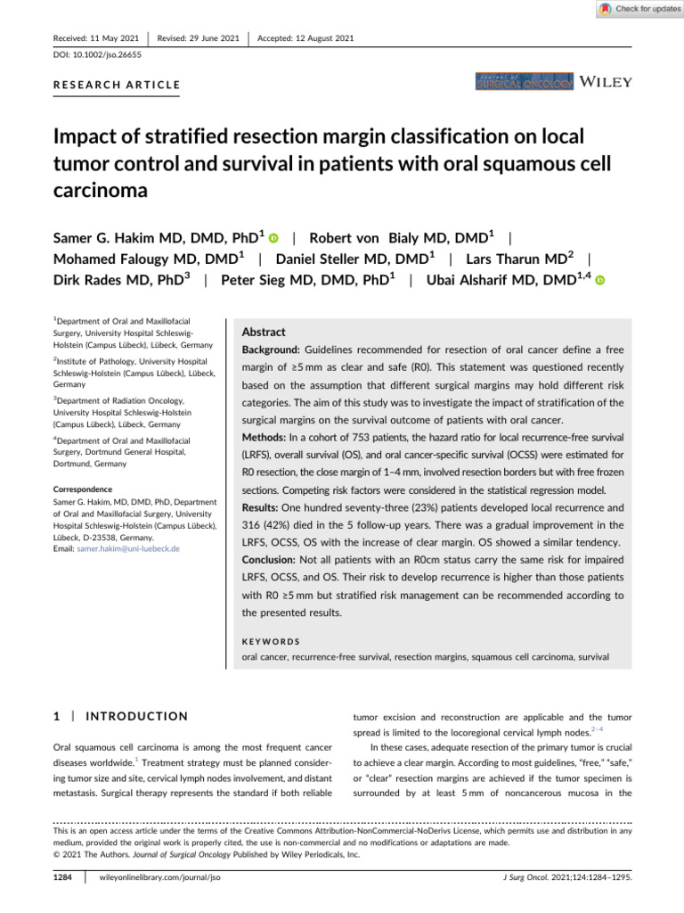 Journal of Surgical Oncology - 2021 - Hakim - Impact of Stratified ...