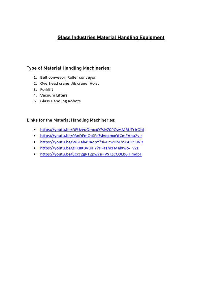 Types of Glass Handling Equipment | PDF