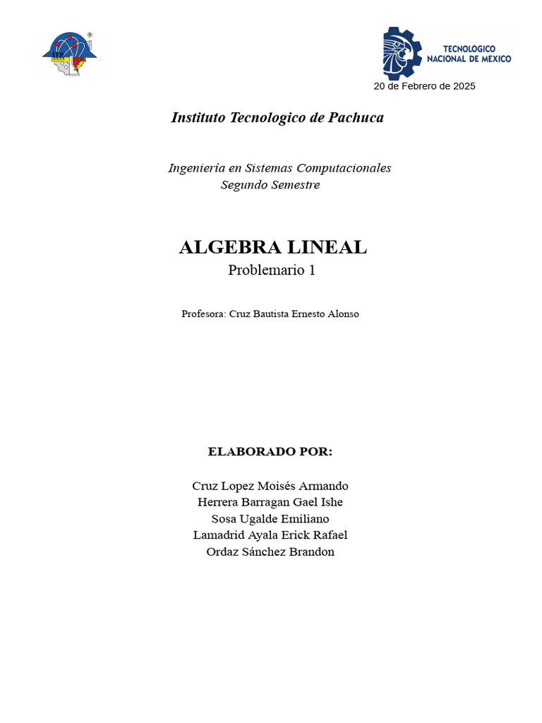 Problemario 1 Alg | PDF