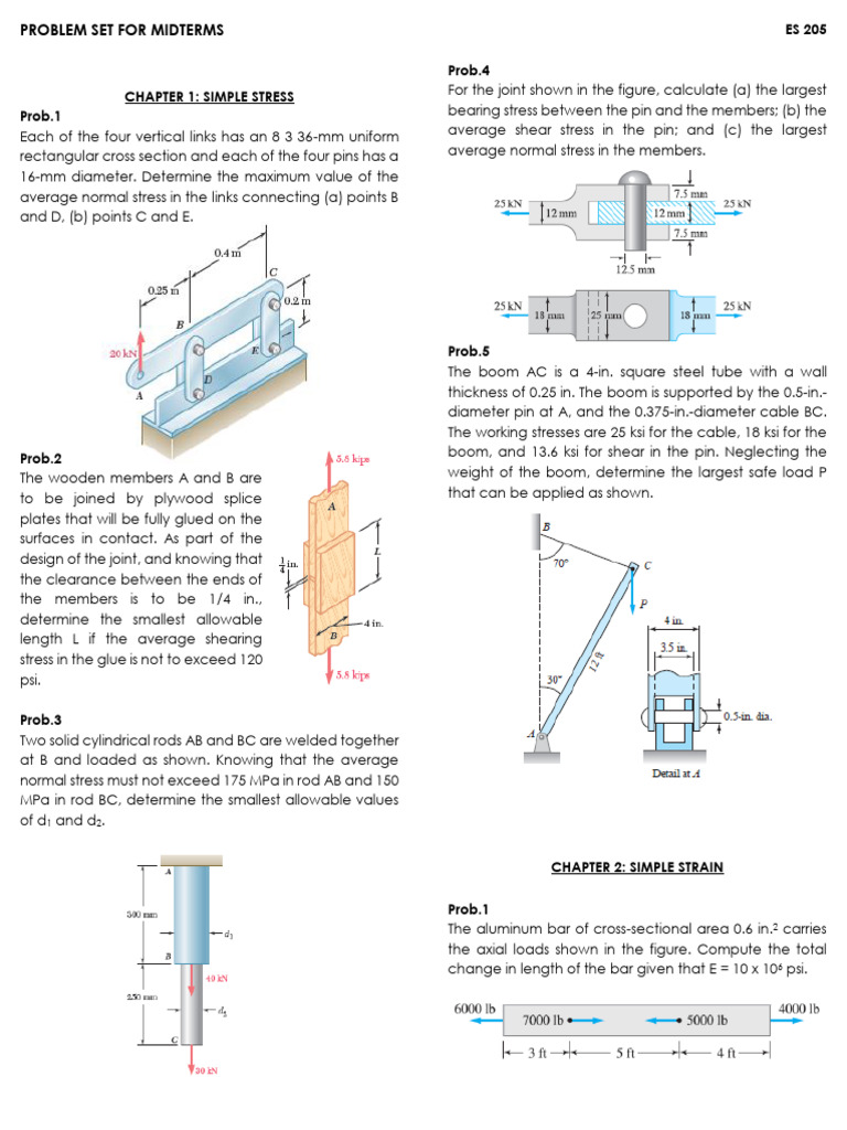 Mechanics of Deformable Bodies - PROBLEM-SET | PDF | Stress (Mechanics ...