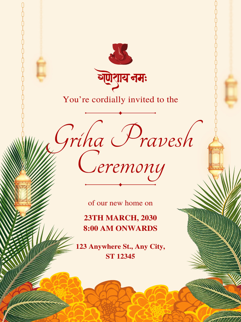 Griha Pravesh Ceremony Invitation | PDF