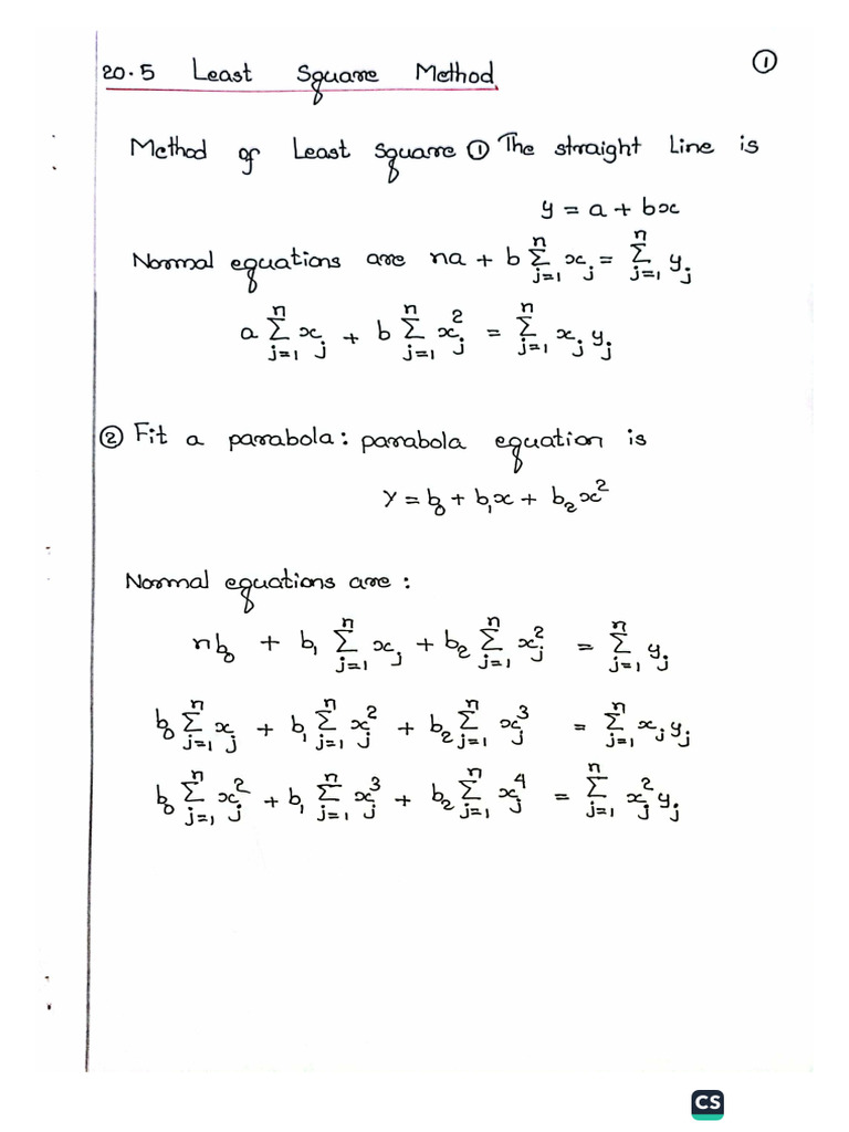 20.5 Least Square Method (1) | PDF
