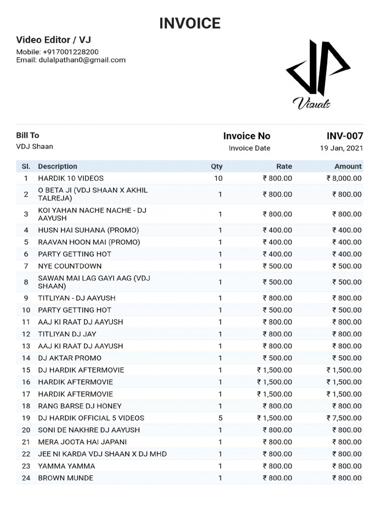 Invoice INV 007 | PDF