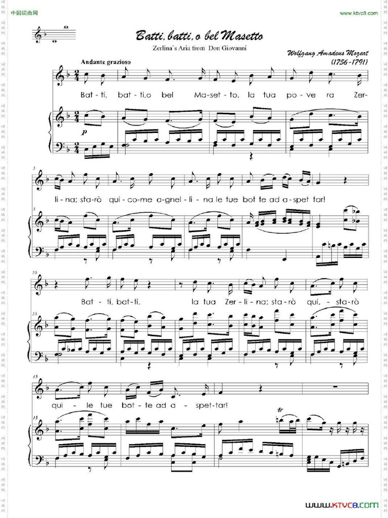 batti，batti，o bel Masetto | PDF