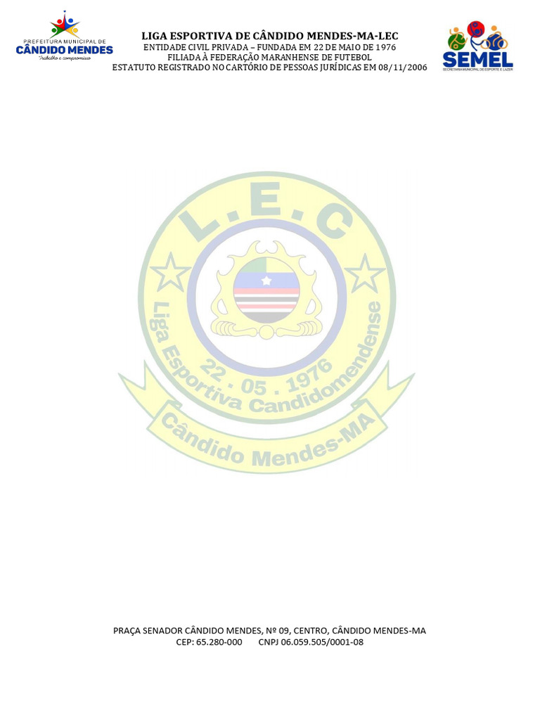 Reunião da Liga Esportiva de Cândido Mendes | PDF