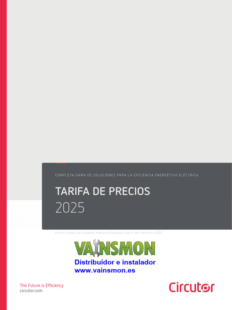 Catalogo Tarifa Circutor 2025 | PDF | Ingenieria Eléctrica | Uso eficiente de energía