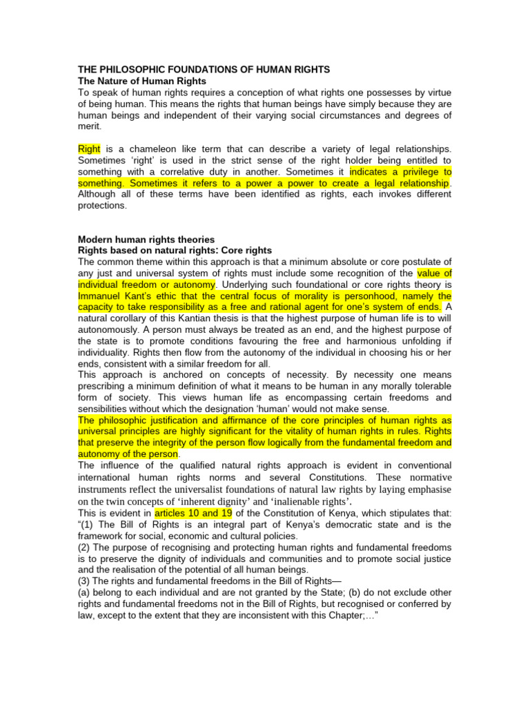 Human Rights Law Notes | PDF | John Rawls | Justice