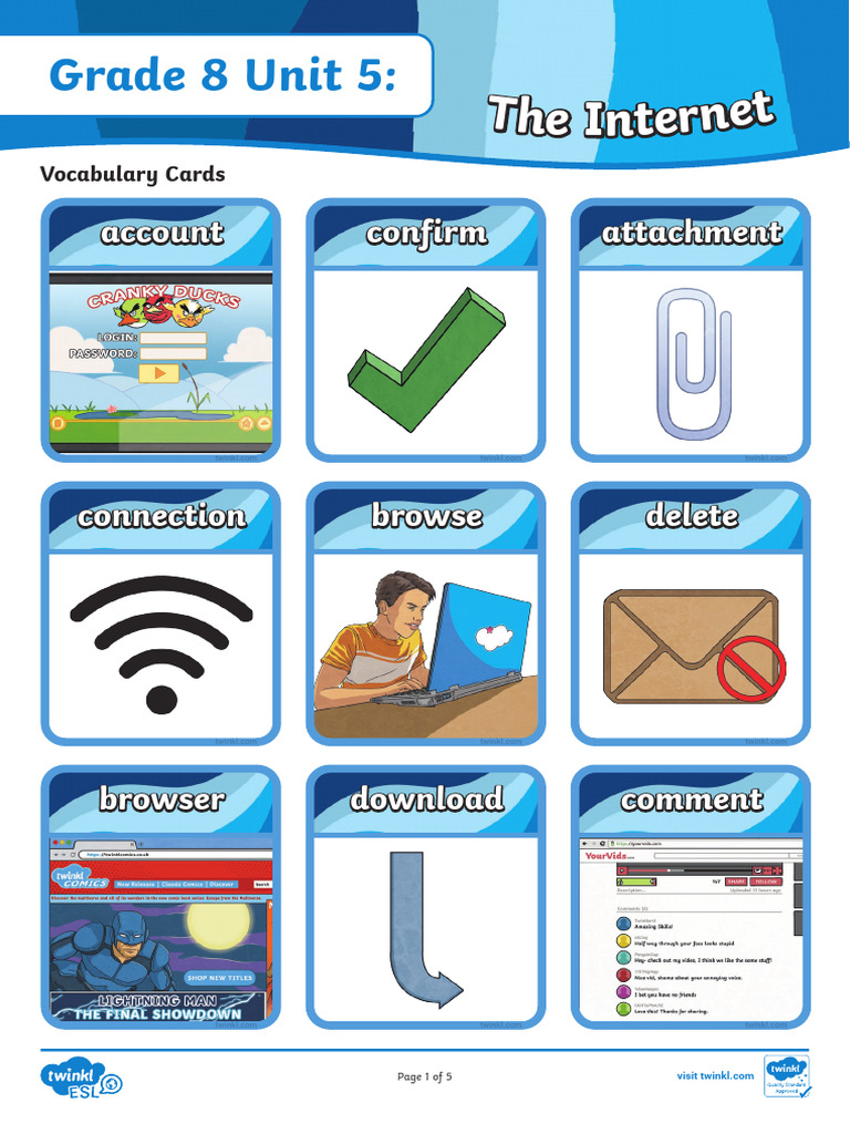 Grade 8 English: Unit 5 - The Internet | PDF | English As A Second Or ...