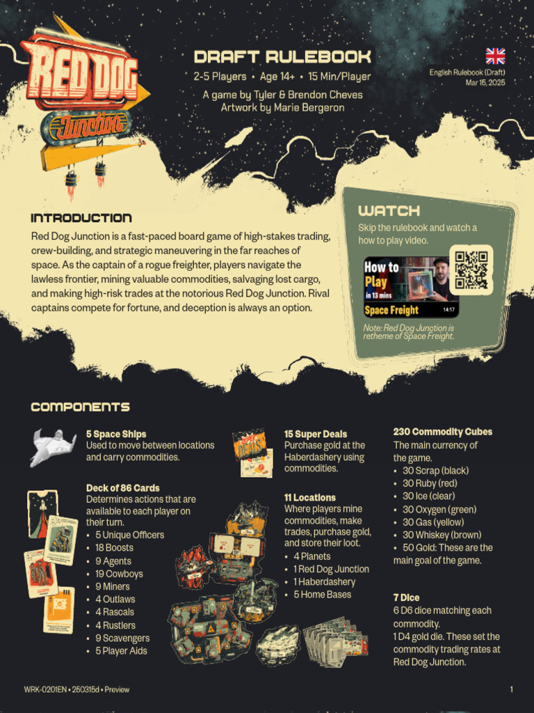 Draft Rulebook - Red Dog Junction | PDF | Ships