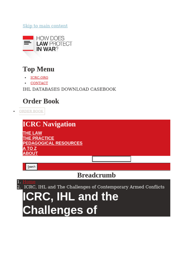 IHL Challenges in Modern Armed Conflicts | PDF | International ...