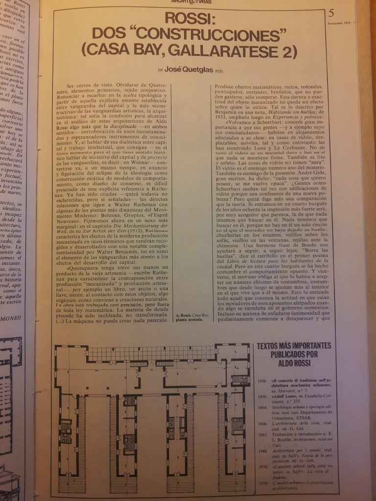 Rossi Per Quetglas | PDF